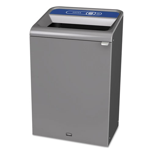 Configure Indoor Recycling Waste Receptacle, 33 Gal, Gray, Paper ...