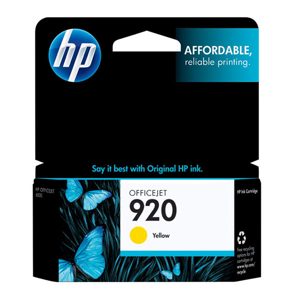 Hewlett-Packard HP 920 Inkjet Cartridge, 300 Page Yield, Yellow ...